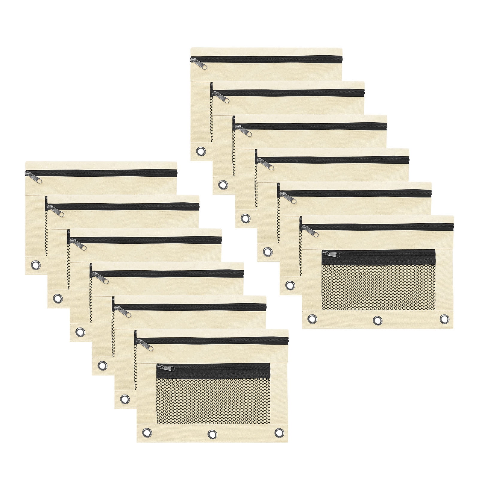 12-Pack 3-Hole Binder Pencil Cases, Bulk Storage Pouches for Teachers ...