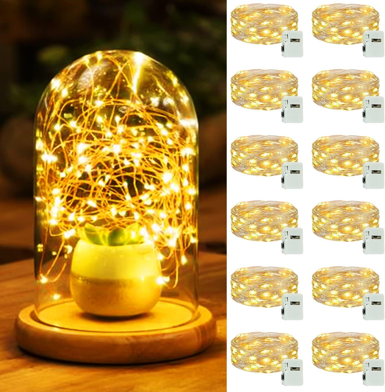 [12 Pack-3 Modes] LED Fairy Lights Battery Operated, 2M 20LED Mini ...