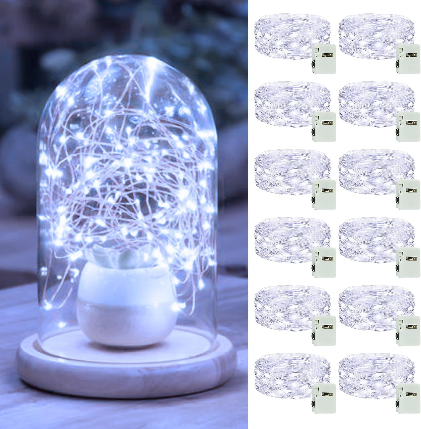 [12 Pack-3 Modes] LED Fairy Lights Battery Operated, 2M 20LED Small ...