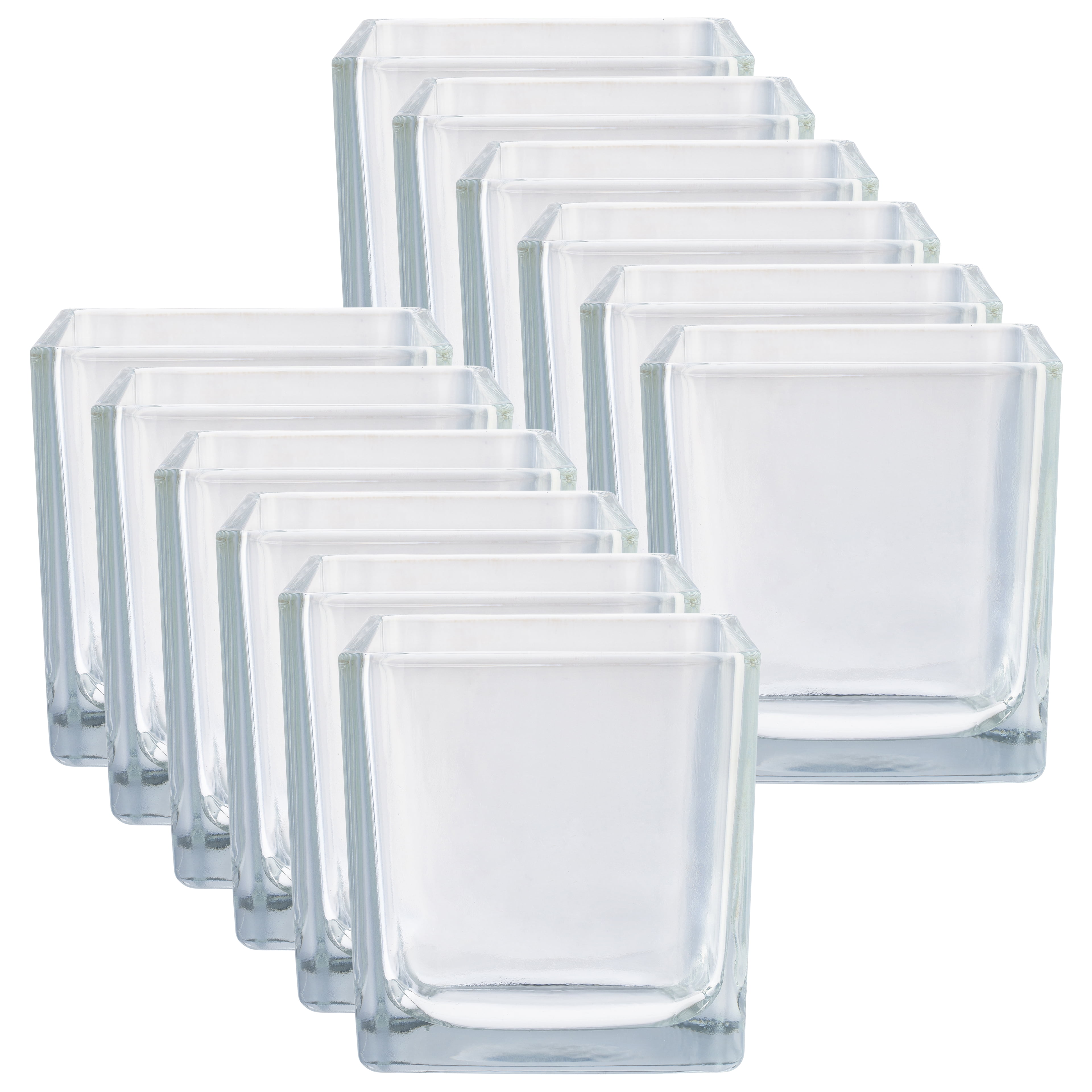 12 Pack: 3" Square Glass Vase by Ashland® - Walmart.com