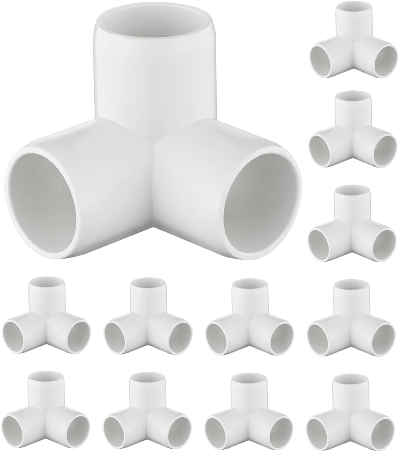 12-Pack 3 Way PVC Fittings 3/4 Inch, Furniture Grade PVC Pipe Connector ...
