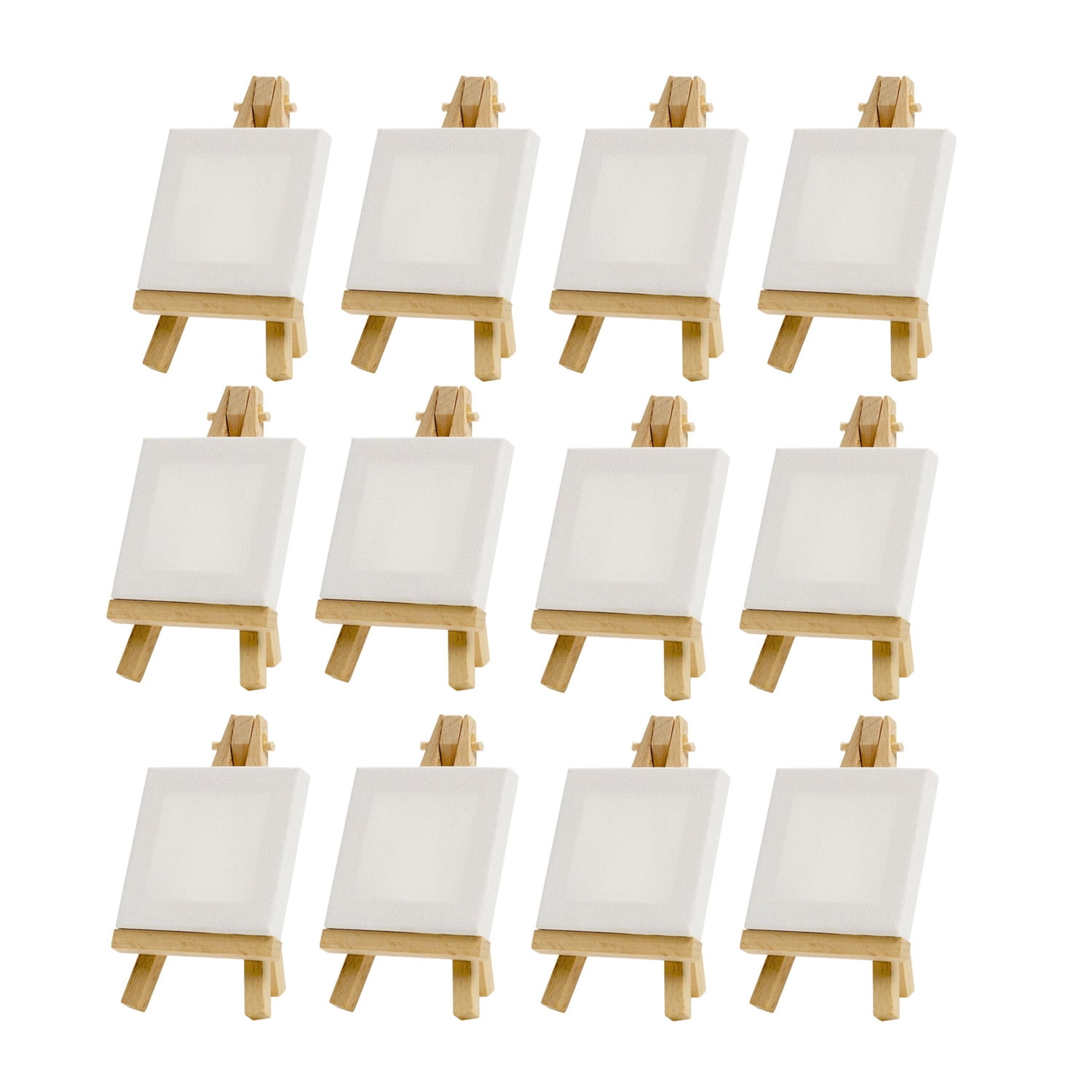 12 Pack 3 x 3 Inch Stretched Mini Canvases Small Painting Canvas with ...