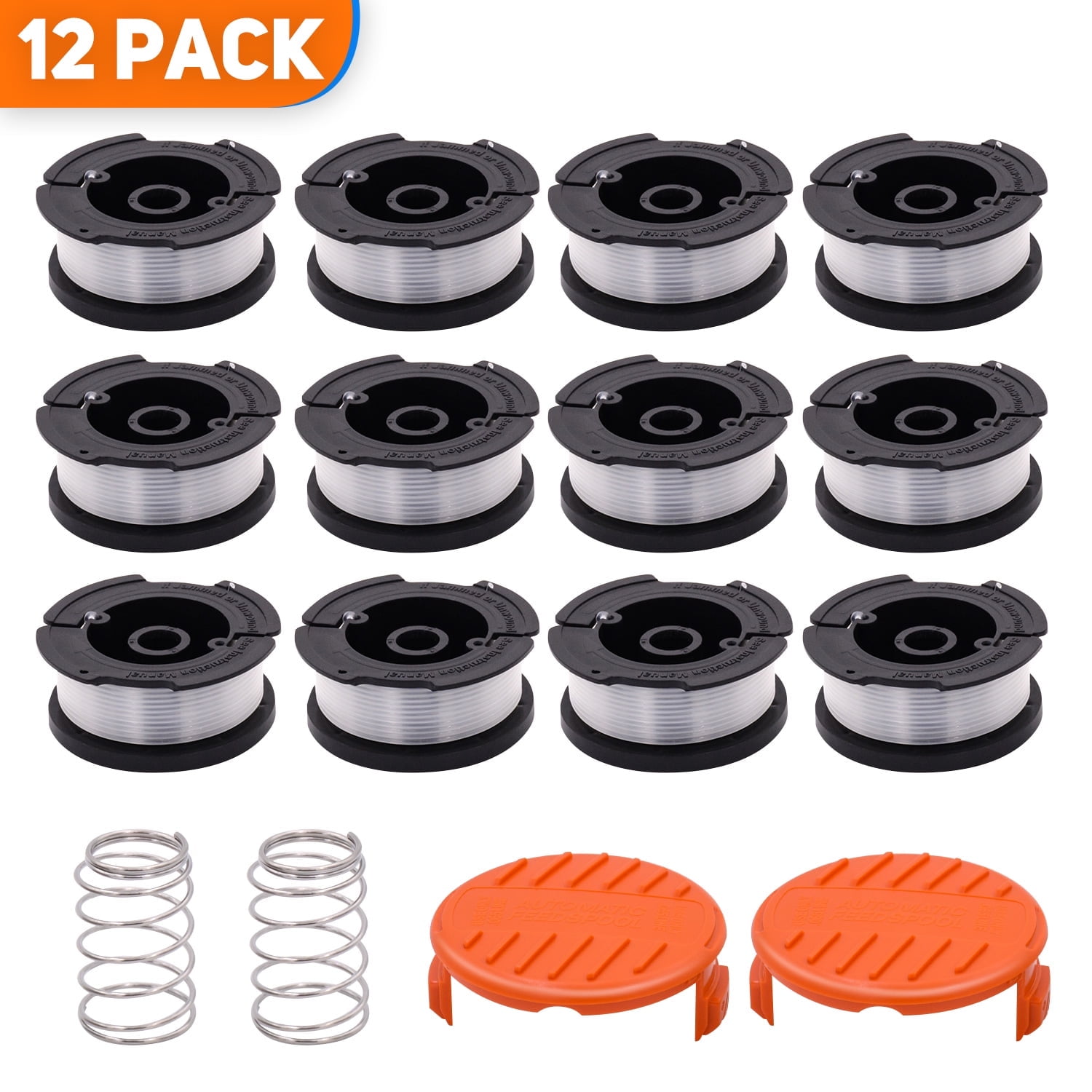 12-Pack 30ft .065 String Trimmer Line Replacement Spool for Black+Decker AF-100 Weed Eater Line ...