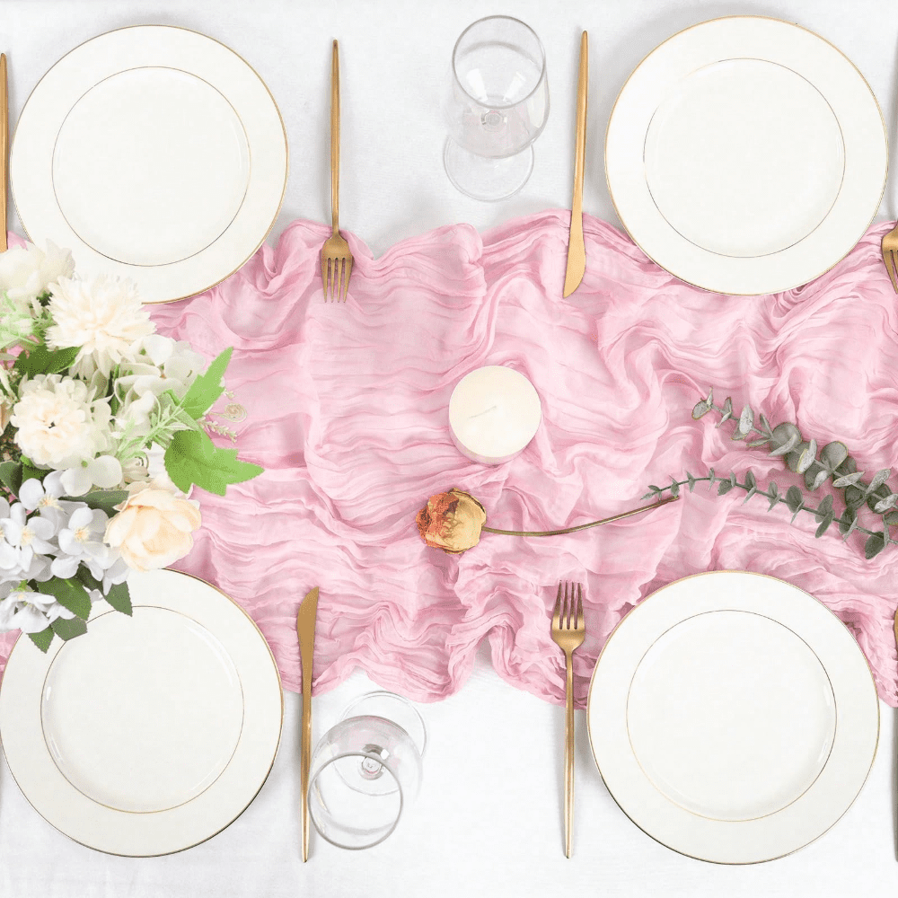 12 Pack 35x120 Inch Cheesecloth Table Runner Gauze Table Runner 10FT ...