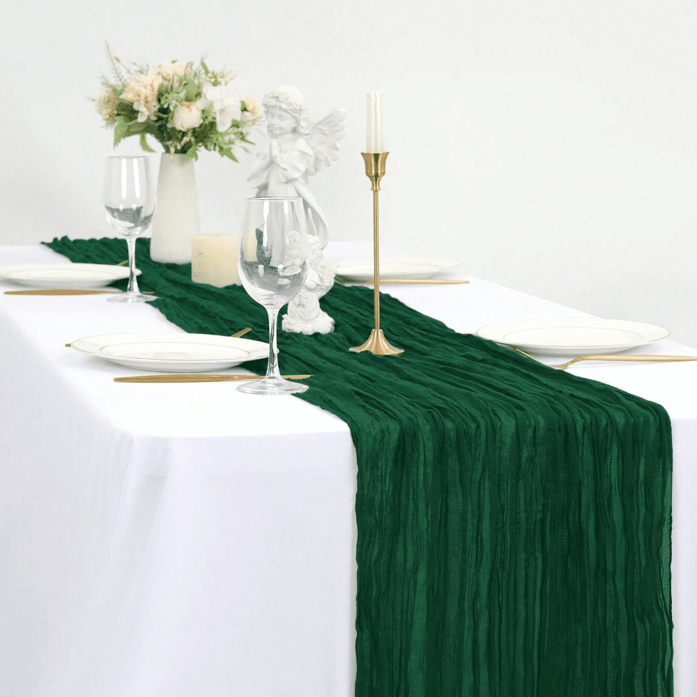 12 Pack 35x120 Inch Cheesecloth Table Runner Gauze Table Runner 10FT ...