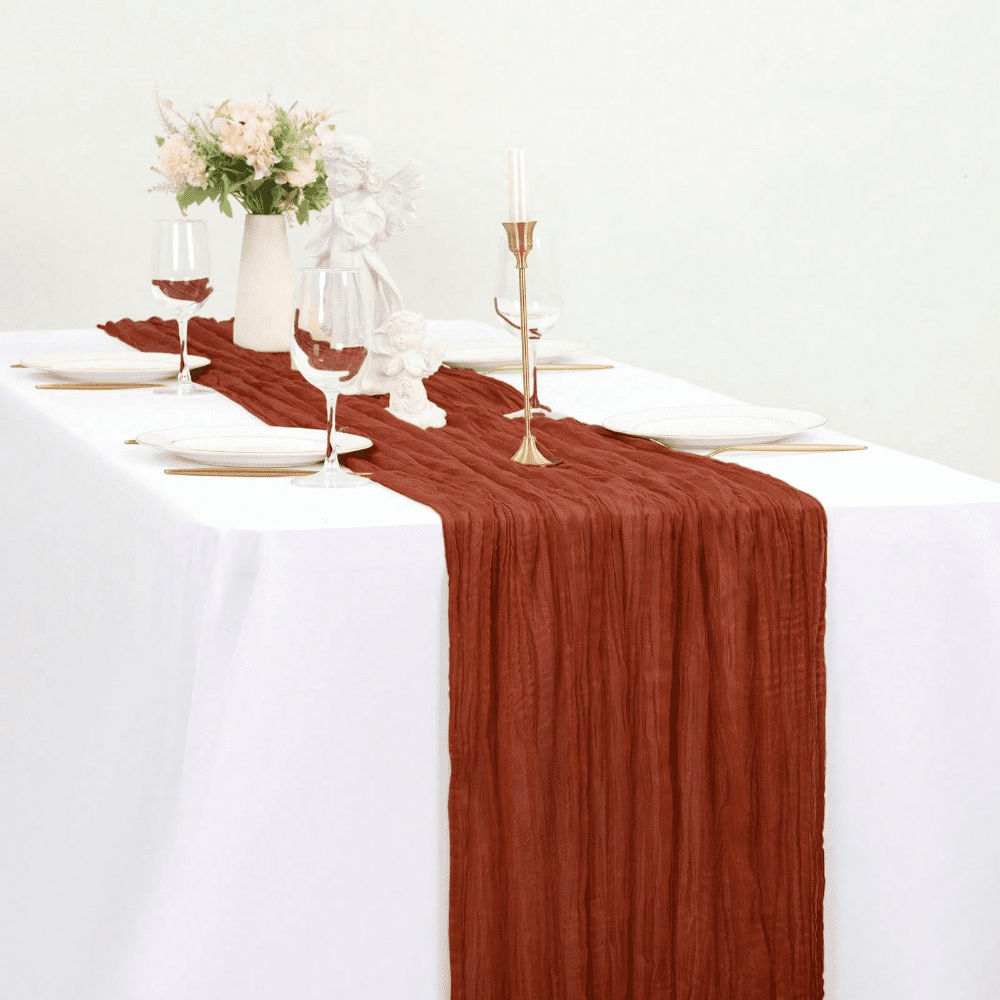 12 Pack 35x120 Inch Cheesecloth Table Runner Gauze Table Runner 10FT ...