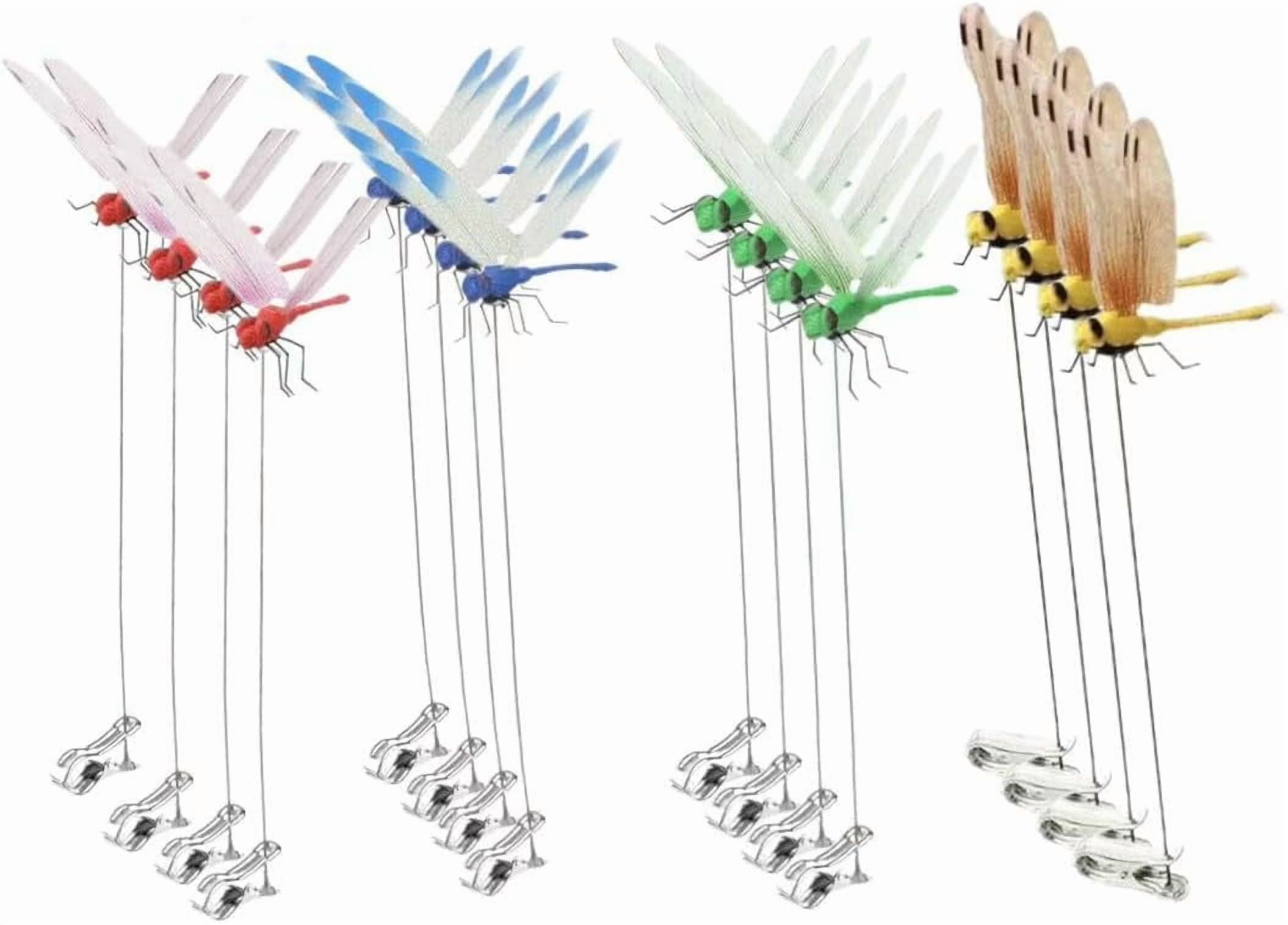 12 Pack 3D Fake Dragonfly Clips for Outdoor & Indoor Use -Balcony ...