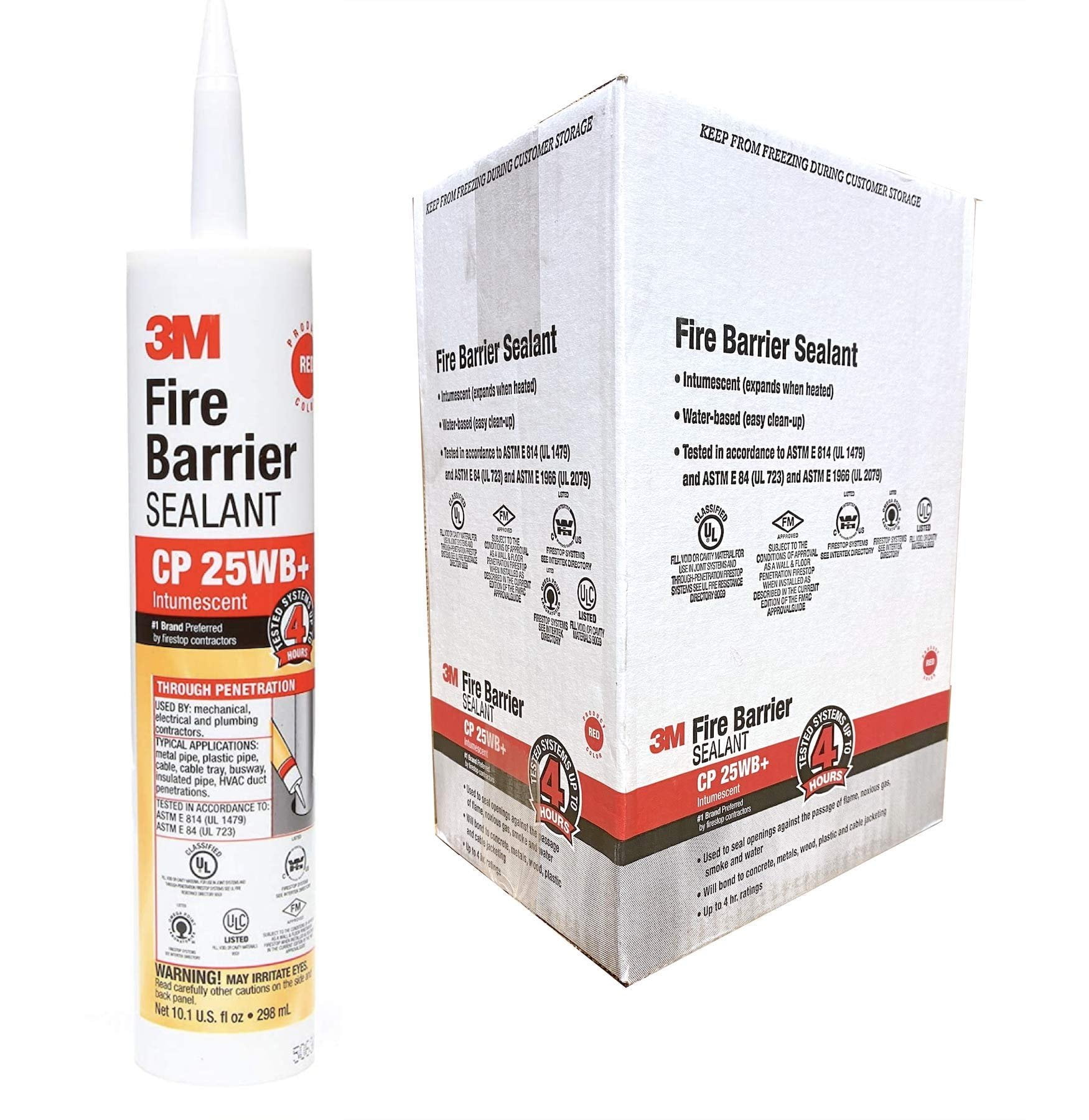 12 Pack 3M CP-25WB+ 4 Hour Fire Barrier Sealant - 10.1-oz Cartridge ...