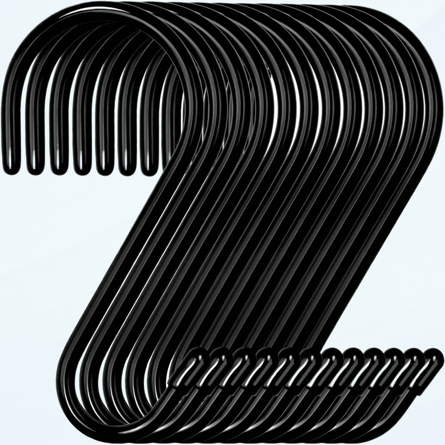 12 Pack 4-1/2 Inch S Hooks for Hanging, Large Vinyl Coated Closet S ...