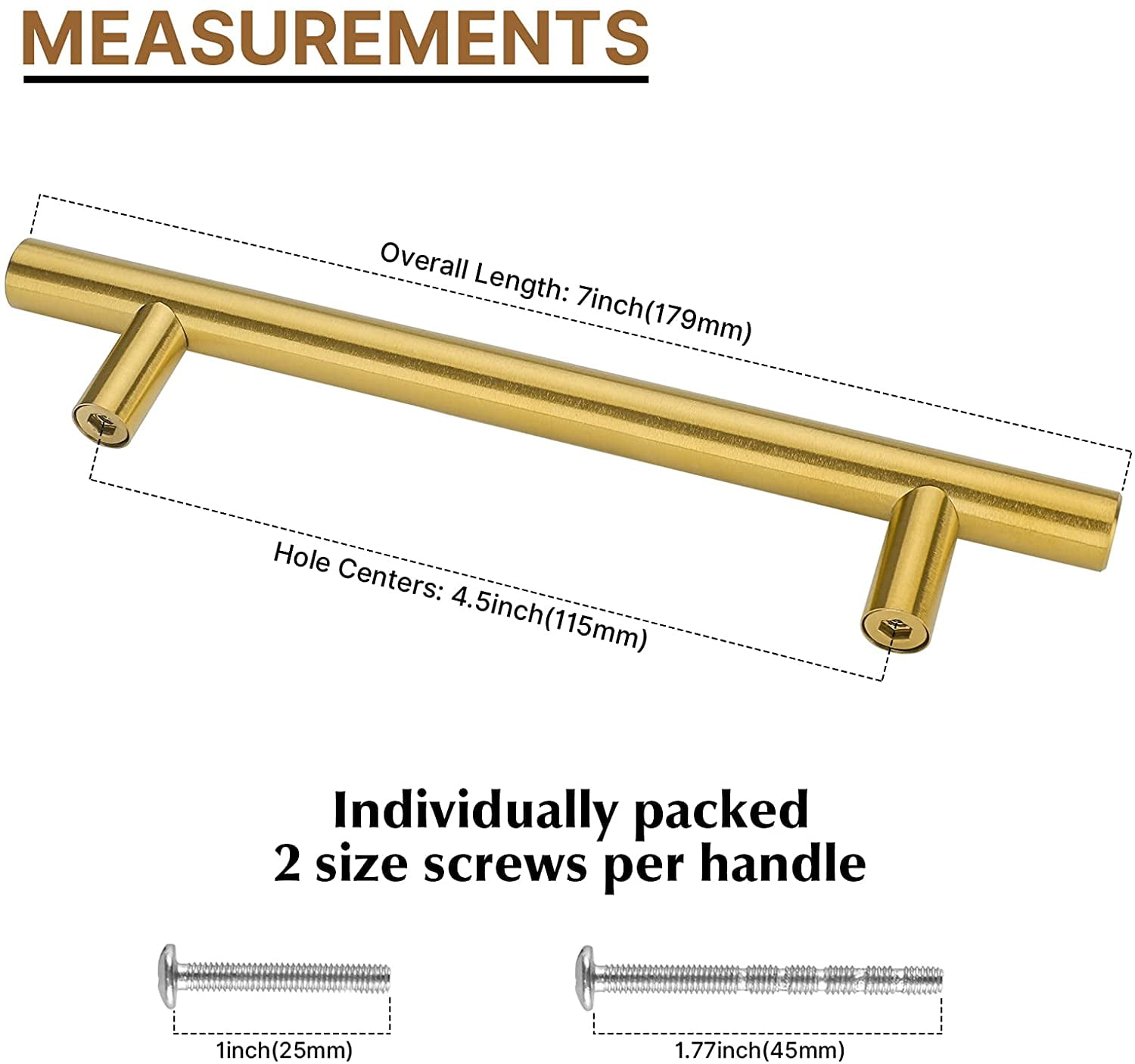 12 Pack 4.5 Inch Drawer Pulls Kitchen Cabinet Handles Brushed Brass ...