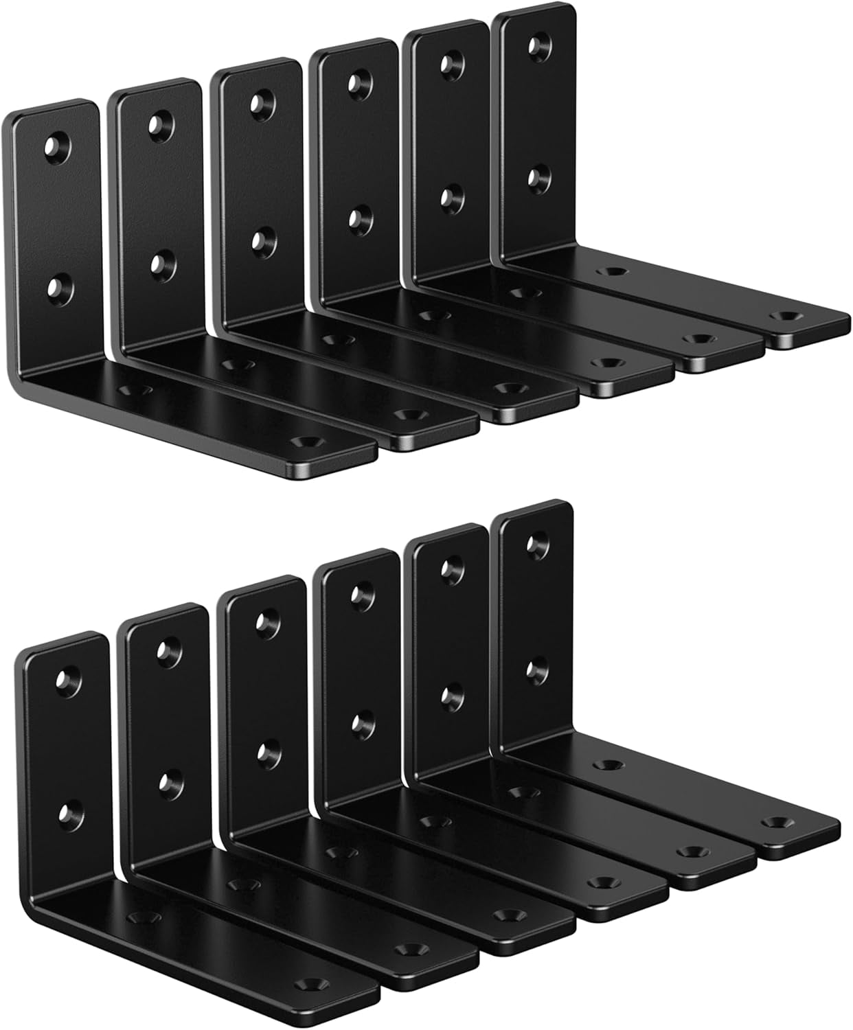 12-Pack 4 Inch Heavy Duty Shelf Brackets, Premium Floating L Bracket ...