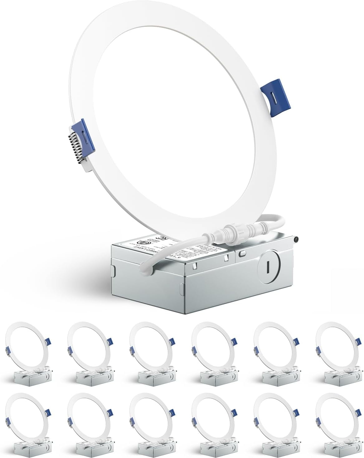 12 Pack 4 Inch LED Recessed Ceiling Light with Junction Box, 5000K ...