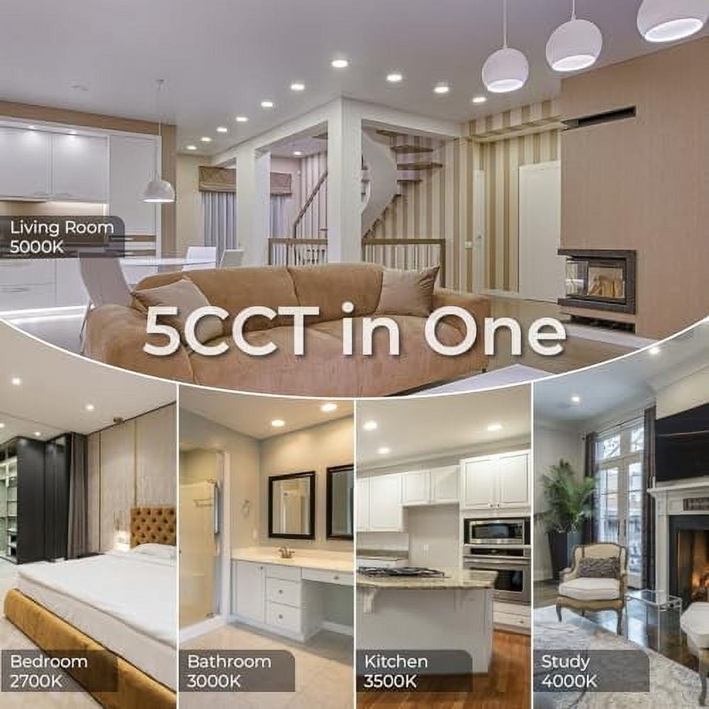 12 Pack 4 Inch LED Recessed Ceiling Light with Junction Box, 10W 800LM ...