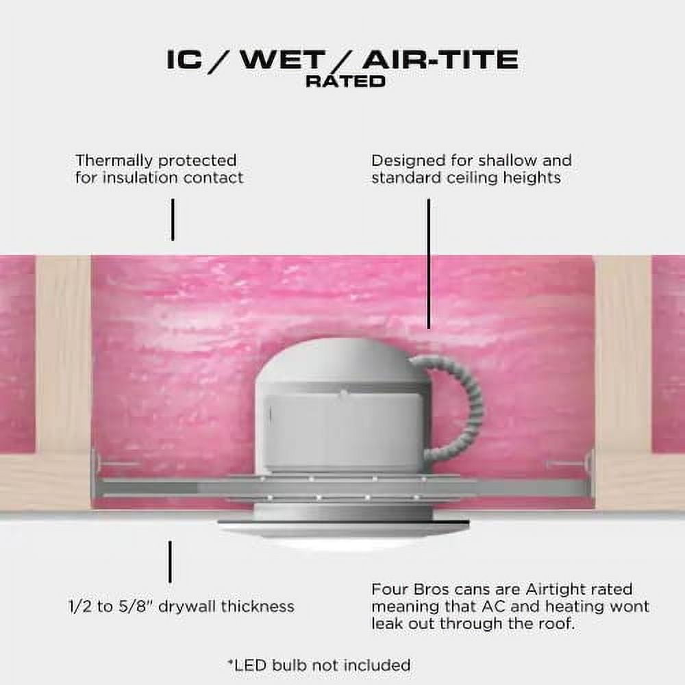 12 Pack 4 Inch New Construction Recessed Housing, Air Tight IC Rated ...