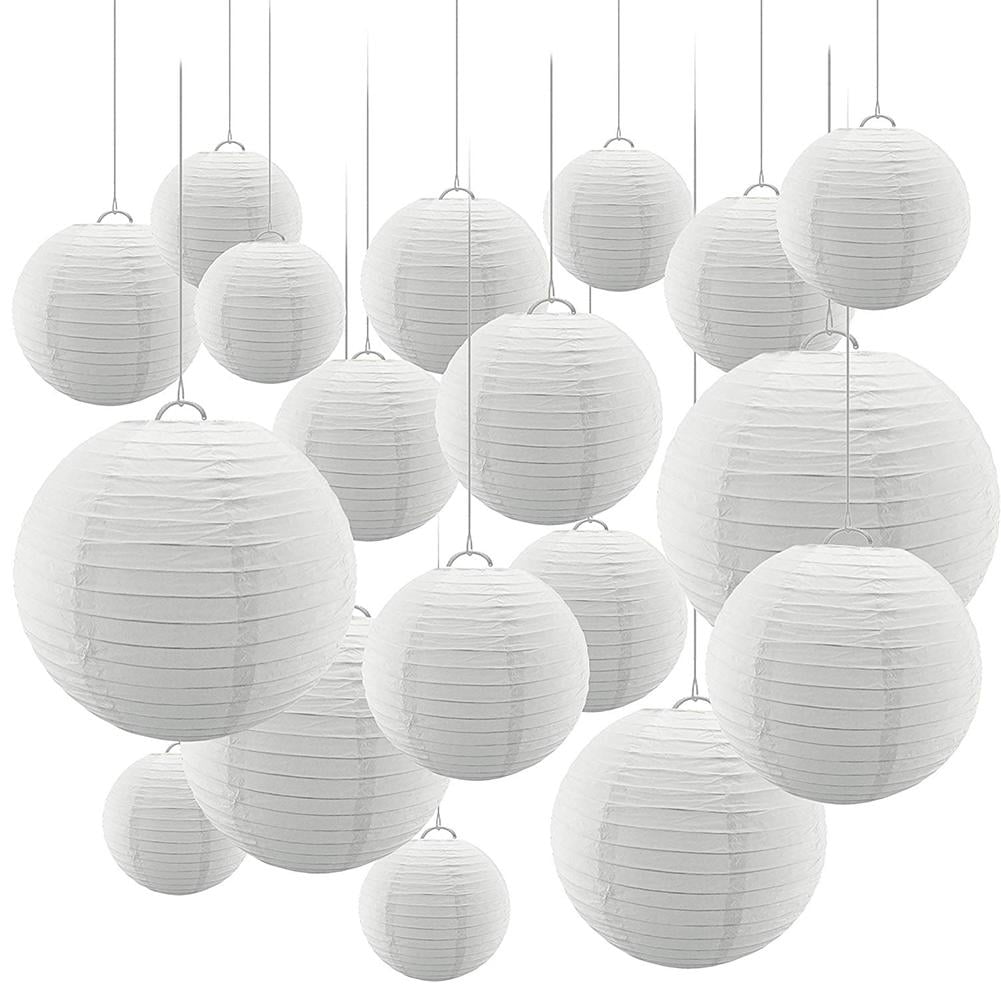 12 Pack 4 Inch Paper Lanterns, Hanging Round Paper Lanterns Handmade ...
