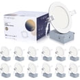 12 Pack 4 Inch Ultra-Thin LED Recessed Ceiling Light with Junction Box ...