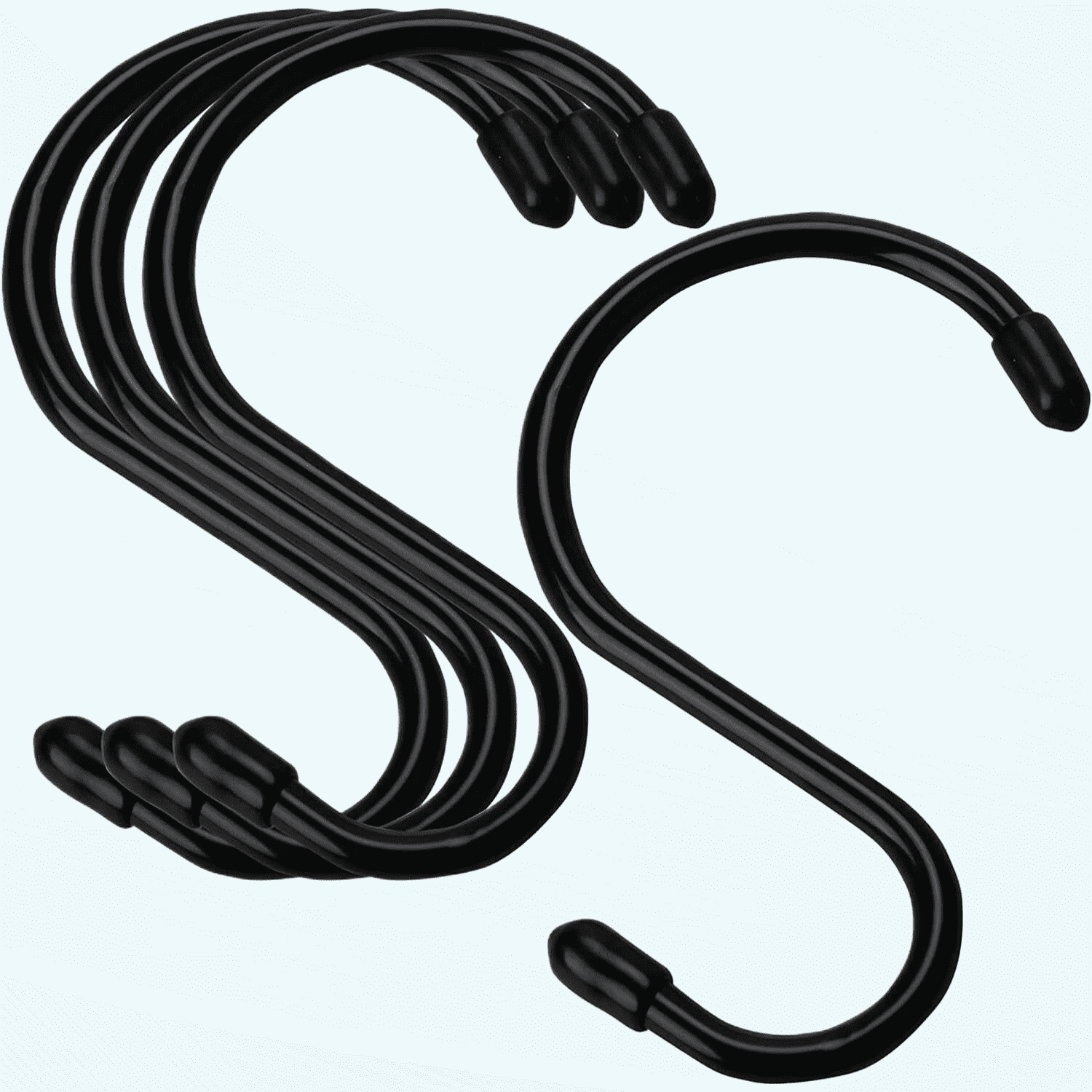 12 Pack 4 inch Large Vinyl Coated S Hooks with Rubber Stopper Non Slip ...