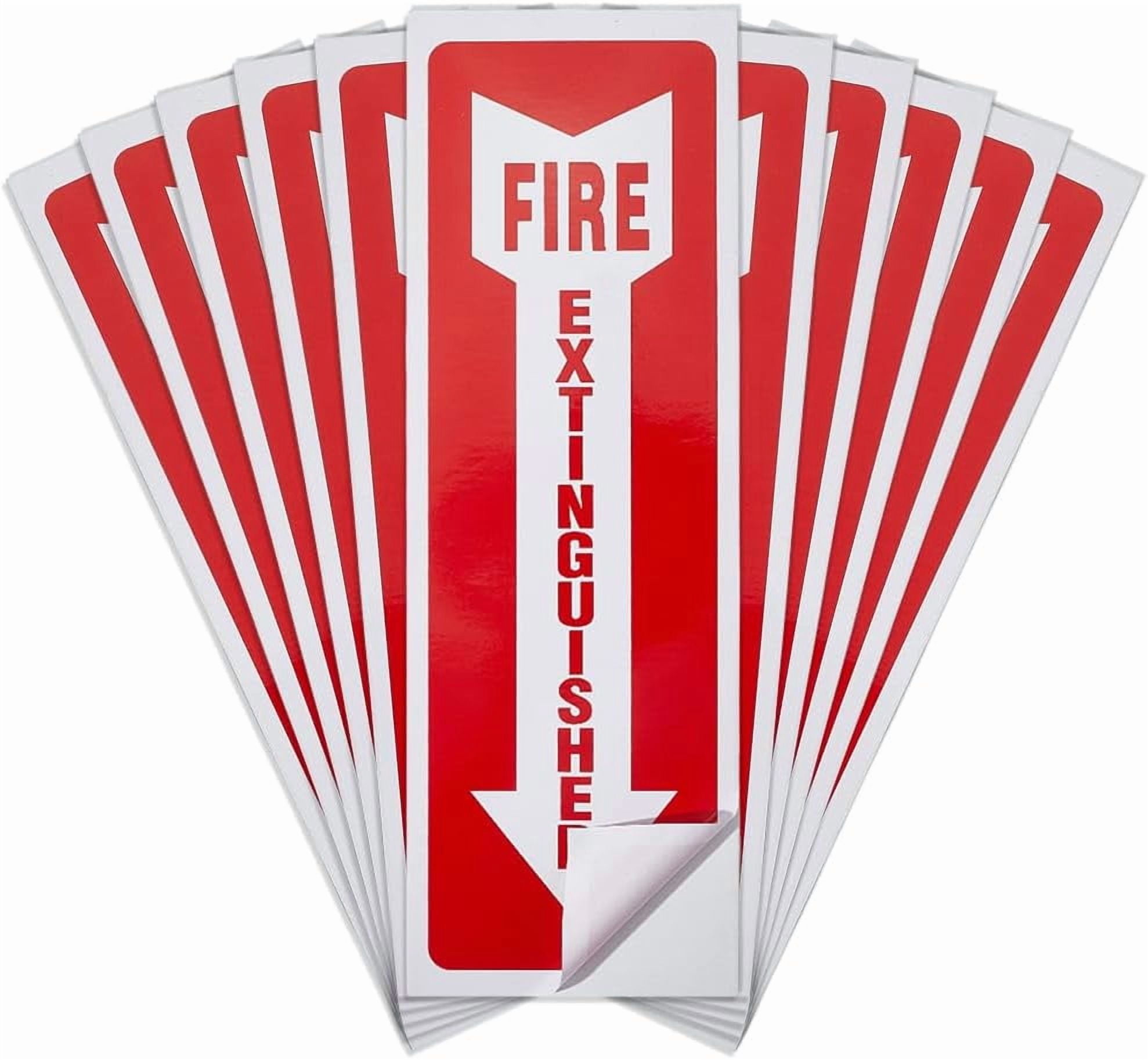 12 Pack 4 x 12 Inch Fire Extinguisher Sign Sticker Fire Safety Labels ...