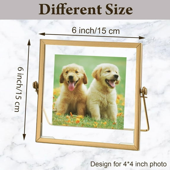 12 Pack 4 x 4 Inch Floating Frame Glass Photo Frame Collection Vintage ...