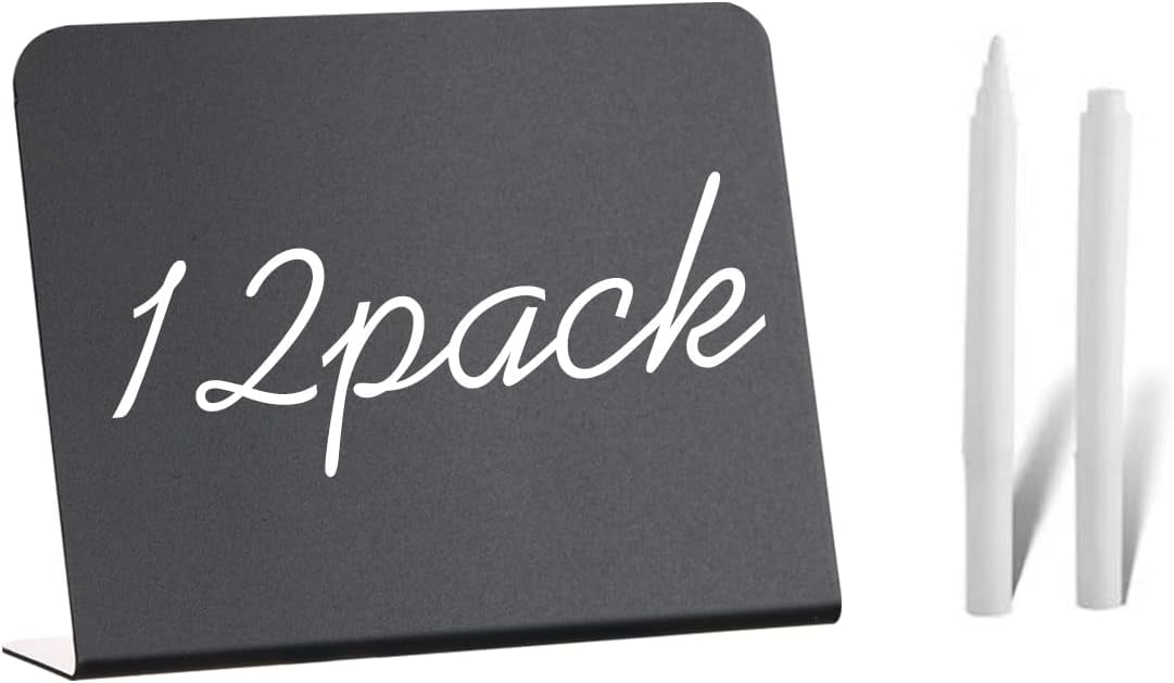 12 Pack 4"x3"Mini Chalkboard Signs for Chalk Sign for Food - Party ...