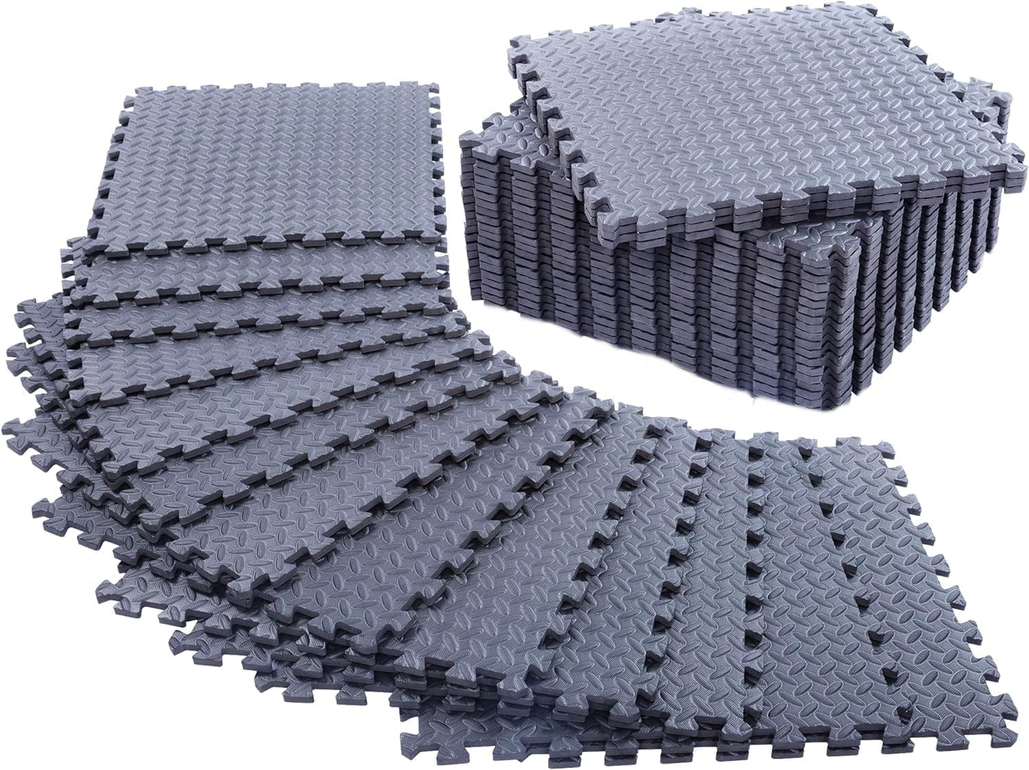 12 Pack, 48 SQFT - 24" x 24" - 1/2" Extra Thick Floor Exercise Mat for ...