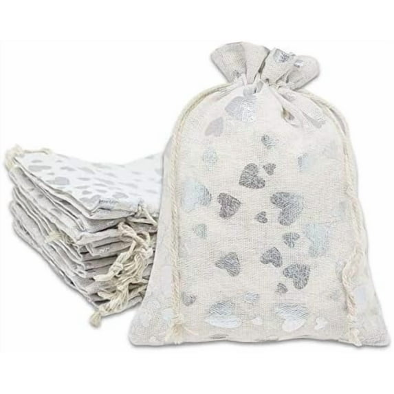 12-Pack 4x6 Reusable Cotton Canvas Muslin Gift Bags w. Drawstrings ...