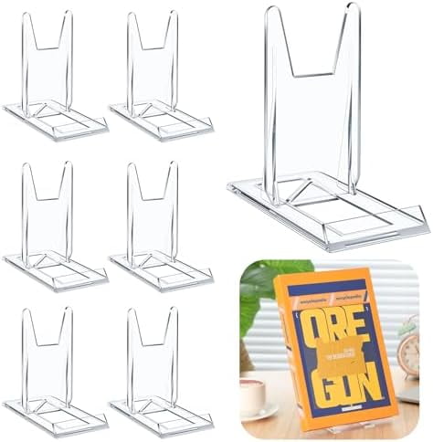 12 Pack 5.91 Inch Acrylic Book Stand for Display Adjustable Clear ...