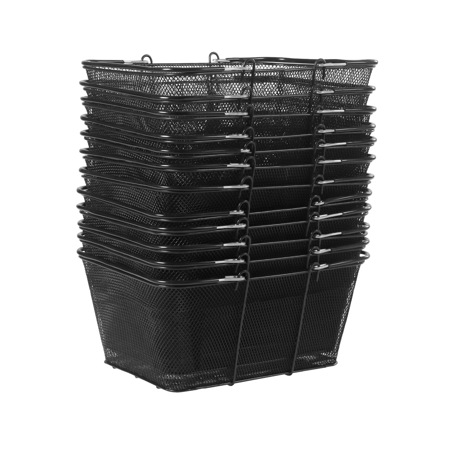 12-Pack 5 Gallon Shopping Baskets, Galvanized Iron Stackable Storage ...