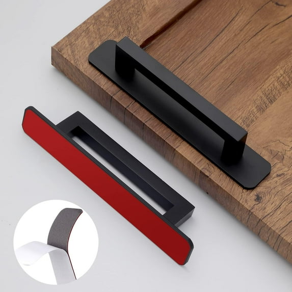 12 Pack 5 Inch 128 mm Self-Adhesive Matte Square Cabinet Handles with ...