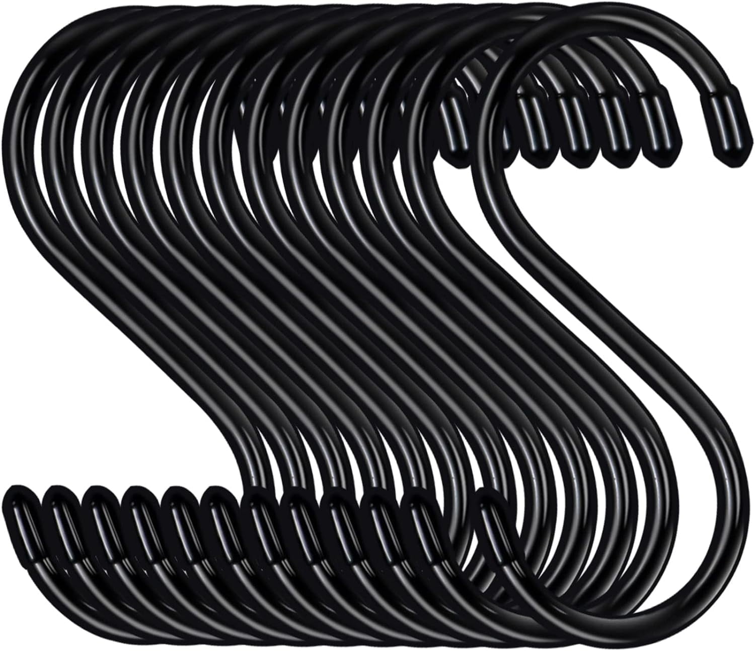 12 Pack 5 Inch S Hooks for Hanging, Large Vinyl Coated Closet Hooks Non ...