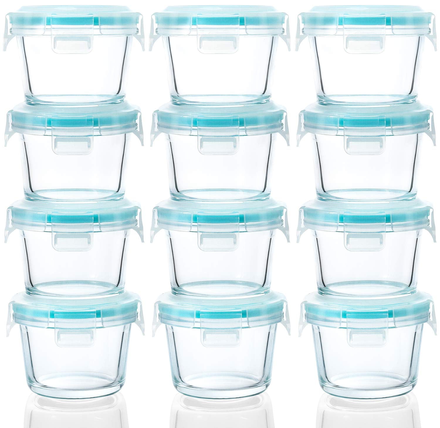 12-Pack 5oz Glass Baby Food Storage, BPA-Free, Freezer & Microwave Safe ...