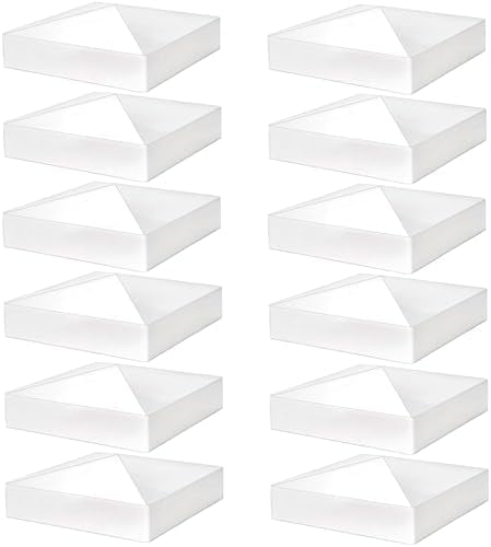 12 Pack 5" x 5" Vinyl Fence Post Caps, Pyramid PVC Deck Post Caps ...