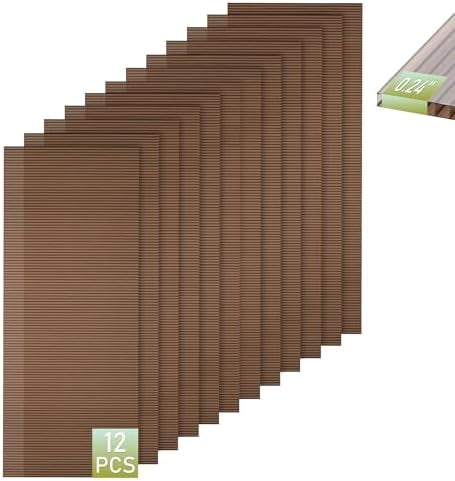 12 Pack 5'x2' Polycarbonate Greenhouse Panels, 0.24" Twin-Wall Sheets ...