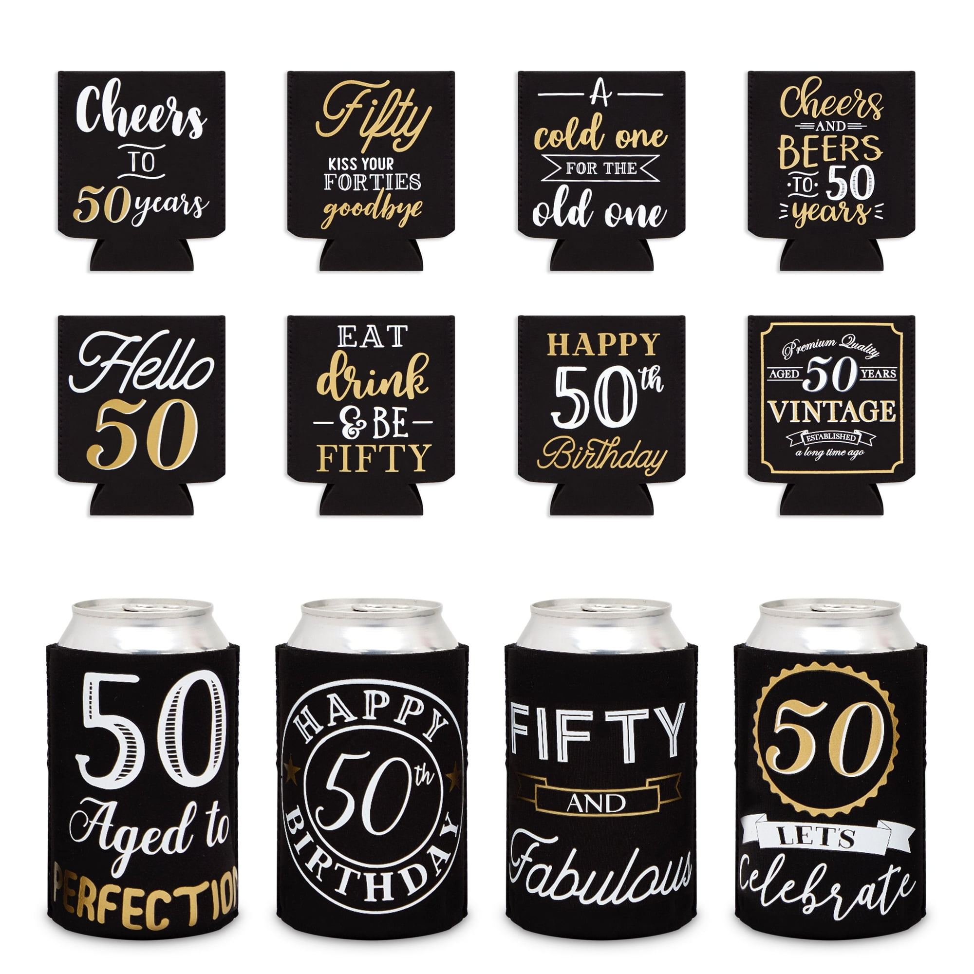 50th Birthday 12 Pack Can Cooler Sleeves Cheers To 50 Years Party