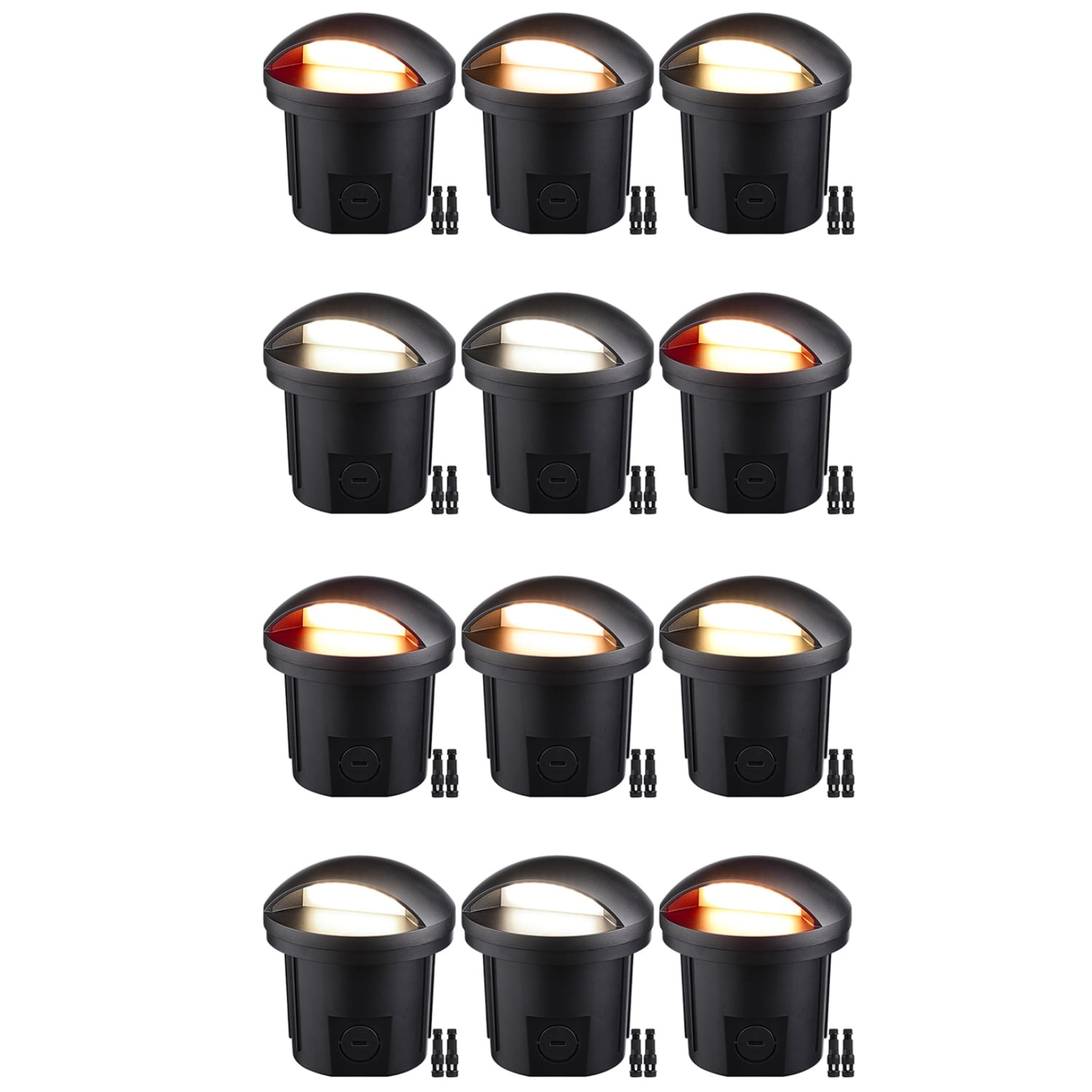 12 Pack 5W LED In-ground Landscape Well Lights, 12-24V AC/DC Low ...