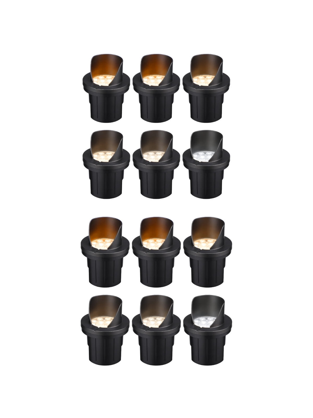 12 Pack 5W LED Well Light, 12-24V Low Voltage Shielded In-Ground Lighting, 5CCT Selectable, UL ...