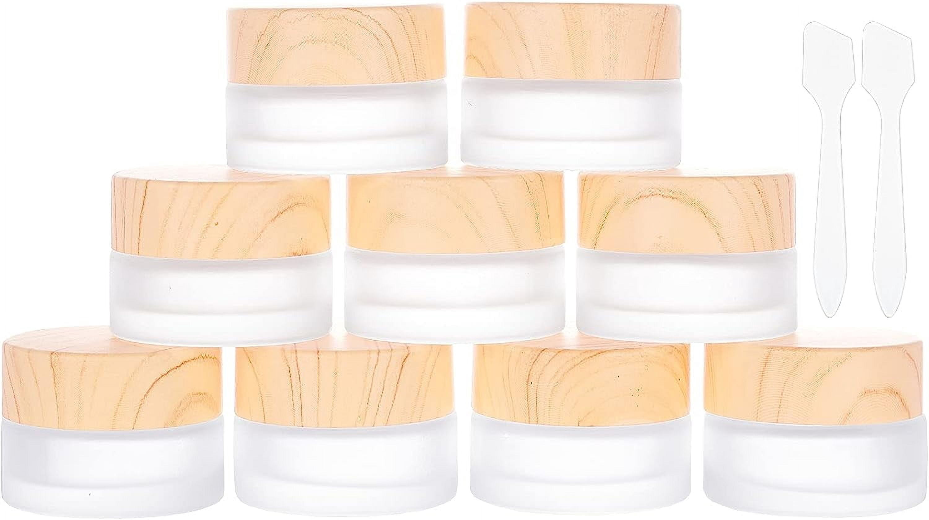 12 Pack 5ml Empty Jars Round Frosted Glass Refillable Cosmetic Cream ...