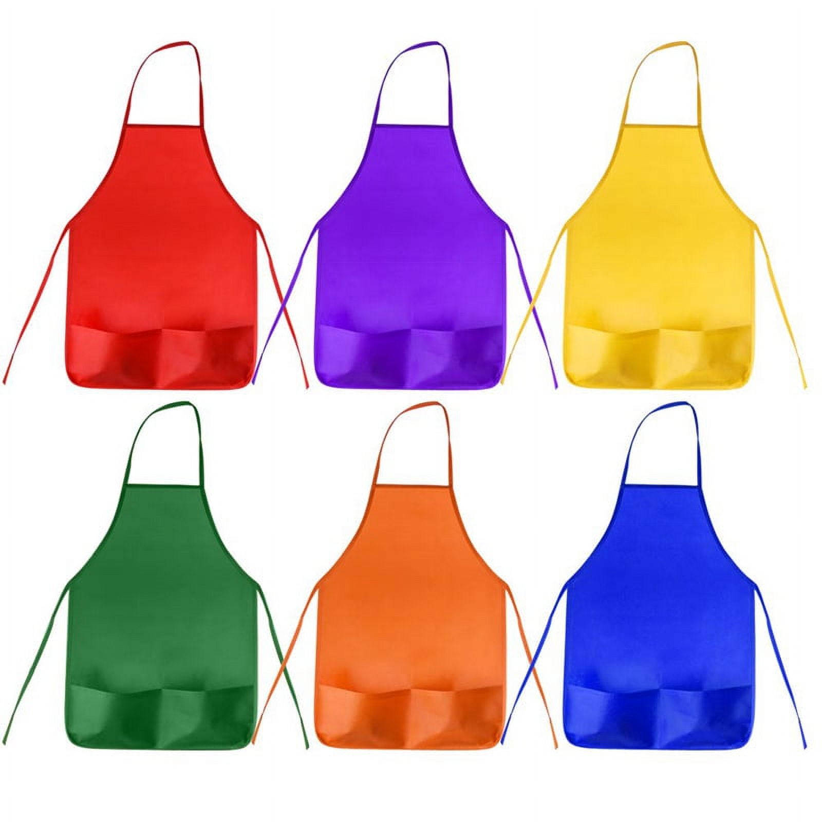 12 Pack 6 Color Kids Aprons Children Painting Aprons Kids Art Smocks ...