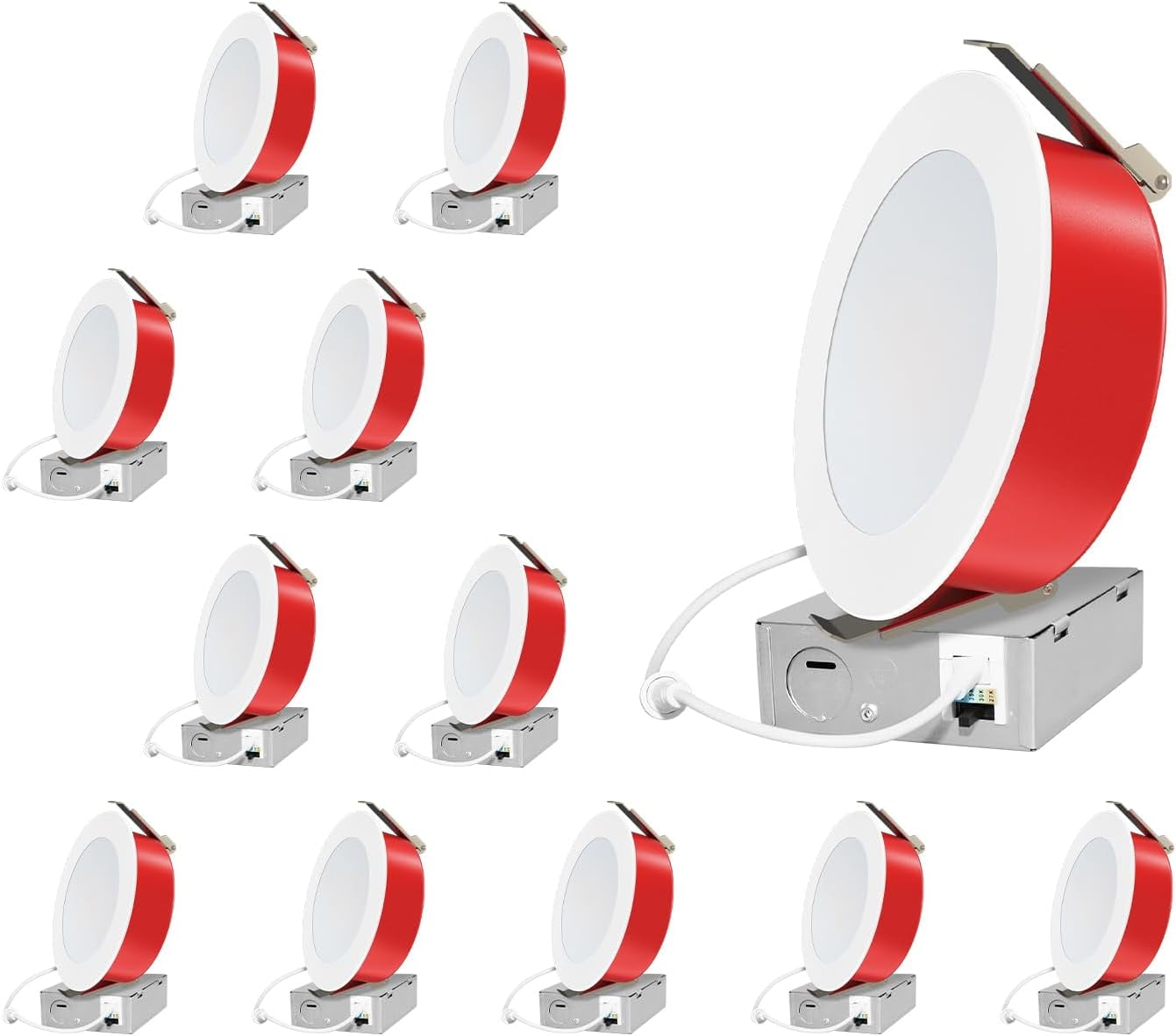 12 Pack 6 Inch 2 Hour FIRE Rated LED Recessed Lighting, 2700K/3000K ...