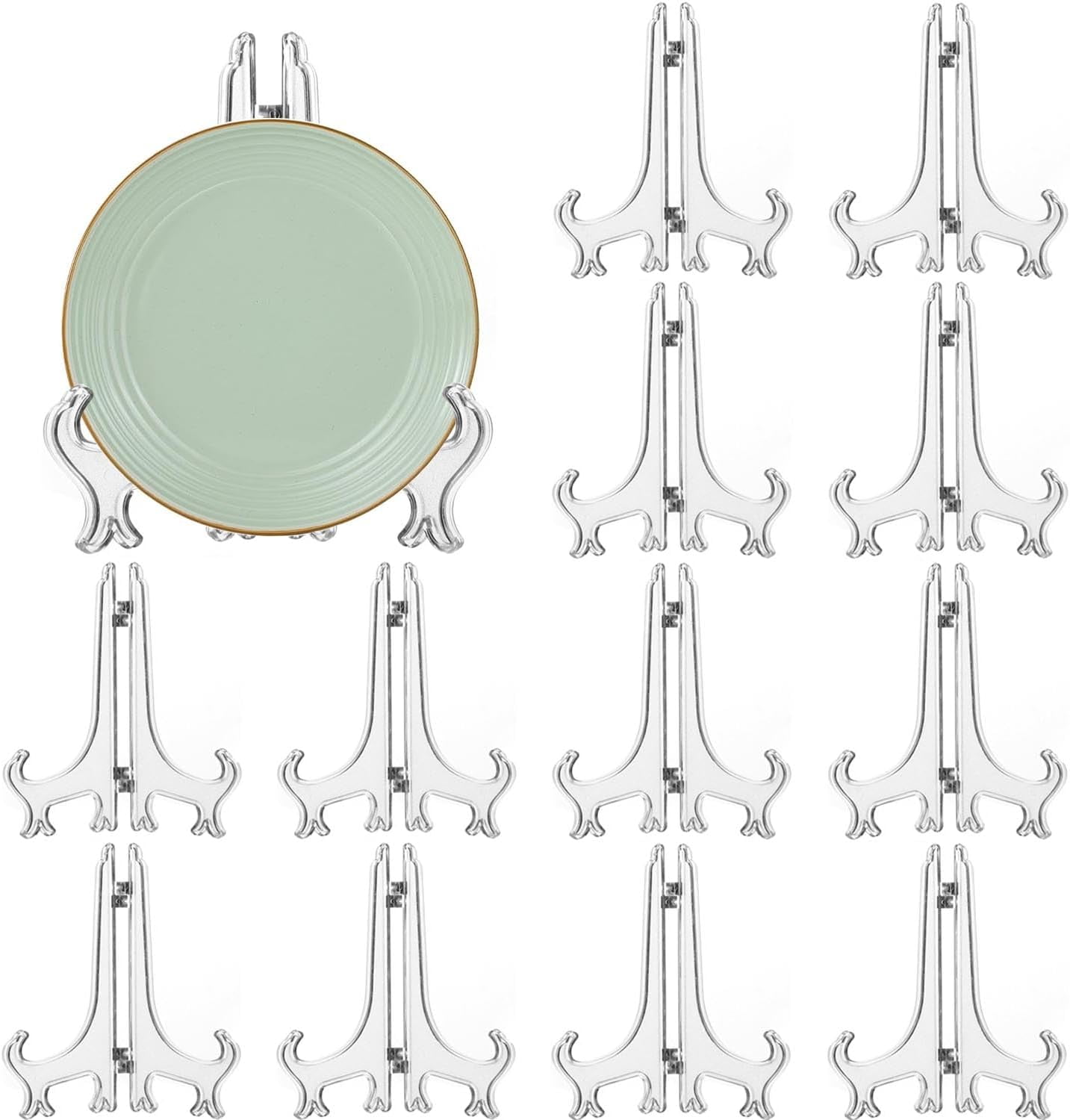 12 Pack 6 Inch Clear Plastic Easels and Plate Holders - Versatile ...
