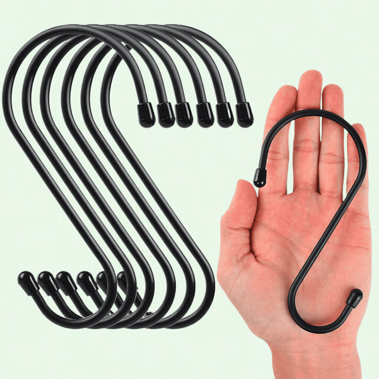 12 Pack 6 Inch S Hooks, Heavy Duty Metal S Hooks with Rubber Stopper ...