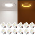 12 Pack 6 inch 5CCT LED Recessed Lighting with Night Light, 12.5W=100W ...