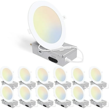 6 Pack LED Recessed Lighting 6 Inch with Night Light, Dimmable 5CCT ...