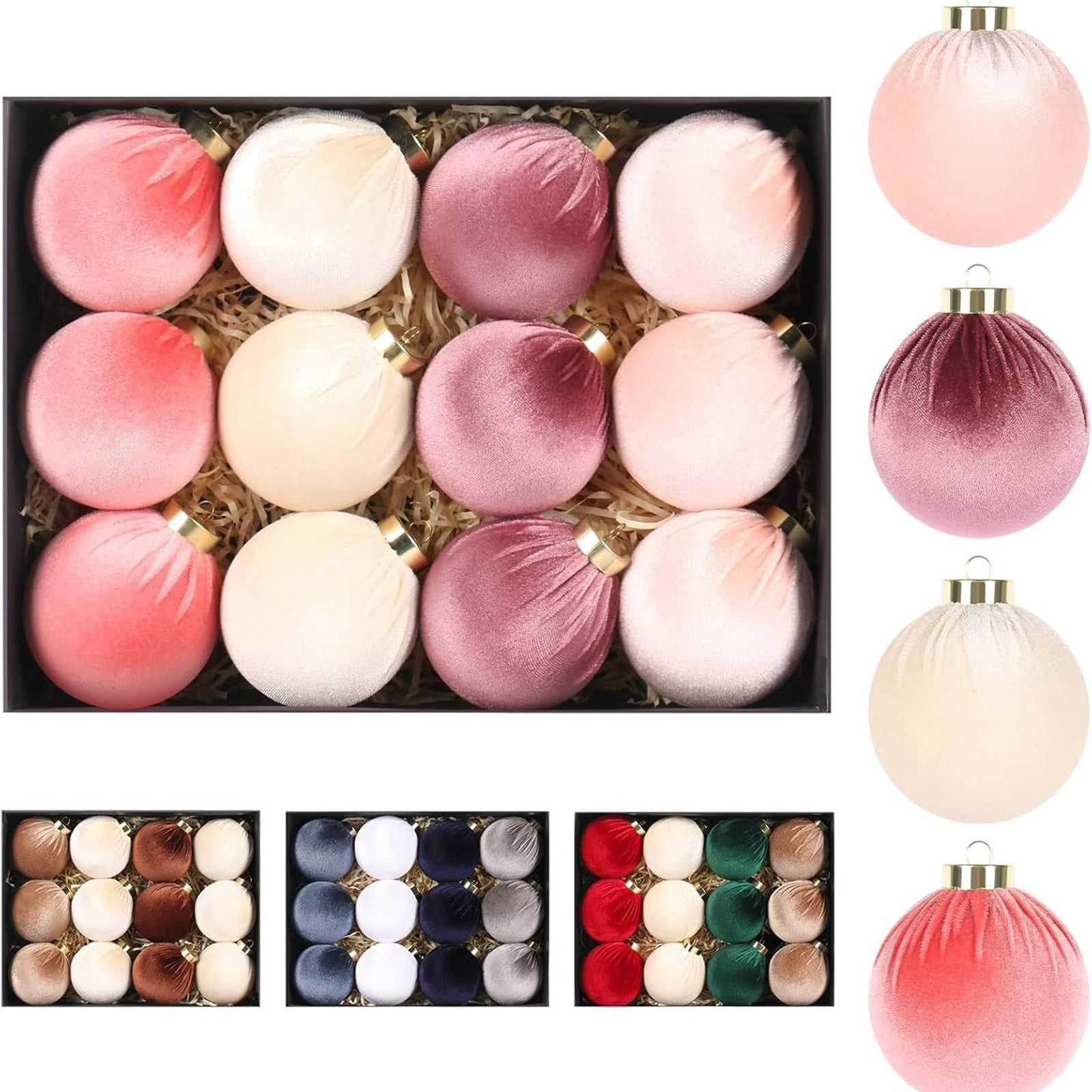 12-Pack, 6cm/2.36inch Luxury Multicolor Christmas Shatterproof ...