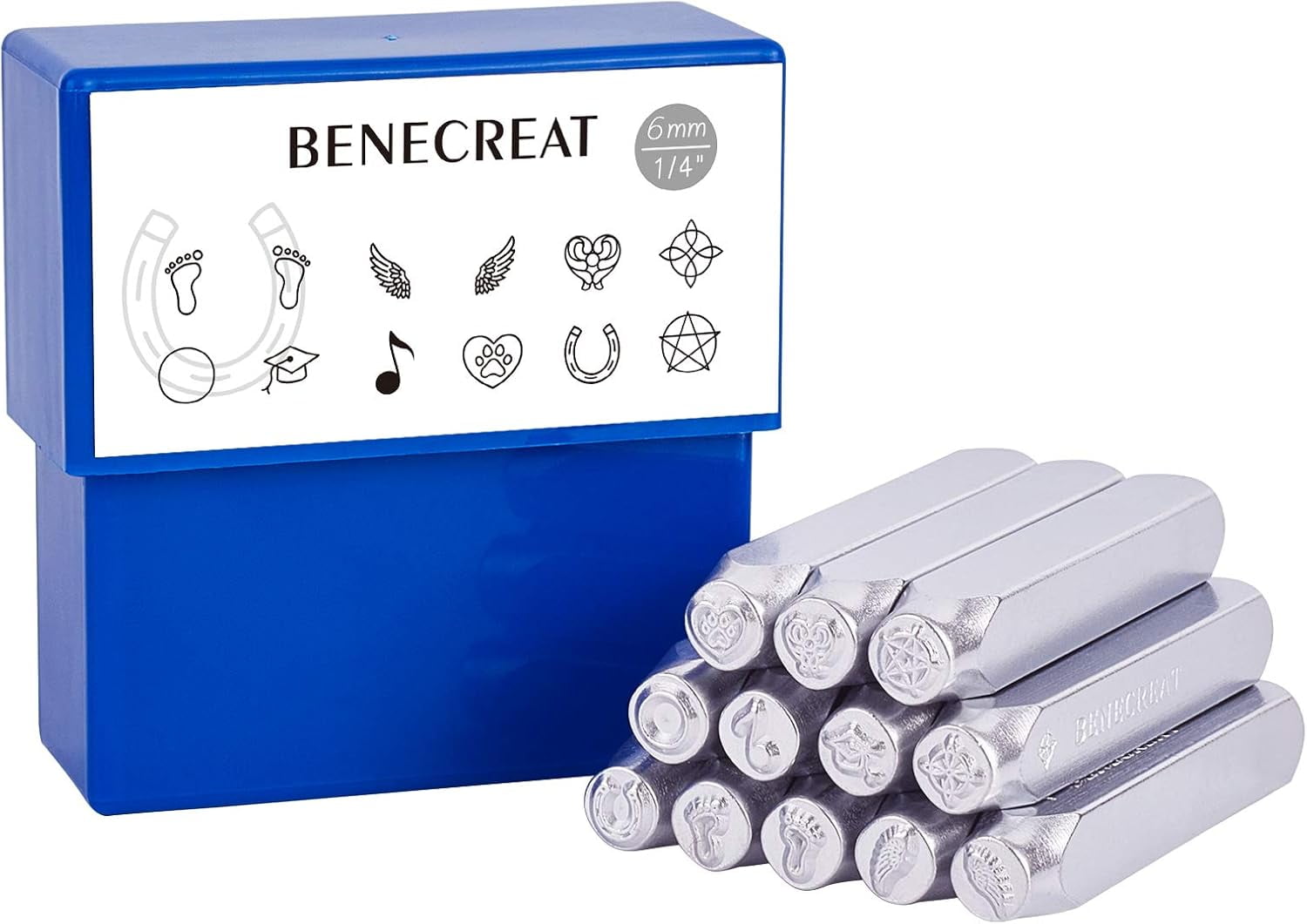 12 Pack (6mm 1/4") Design Stamps Metal Punch Stamp (Graphics Theme ...