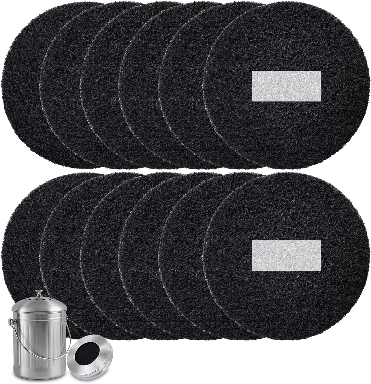 12-Pack 7.25 Inches Large Compost Bin Odor Absorbing Filters, Stick-on ...