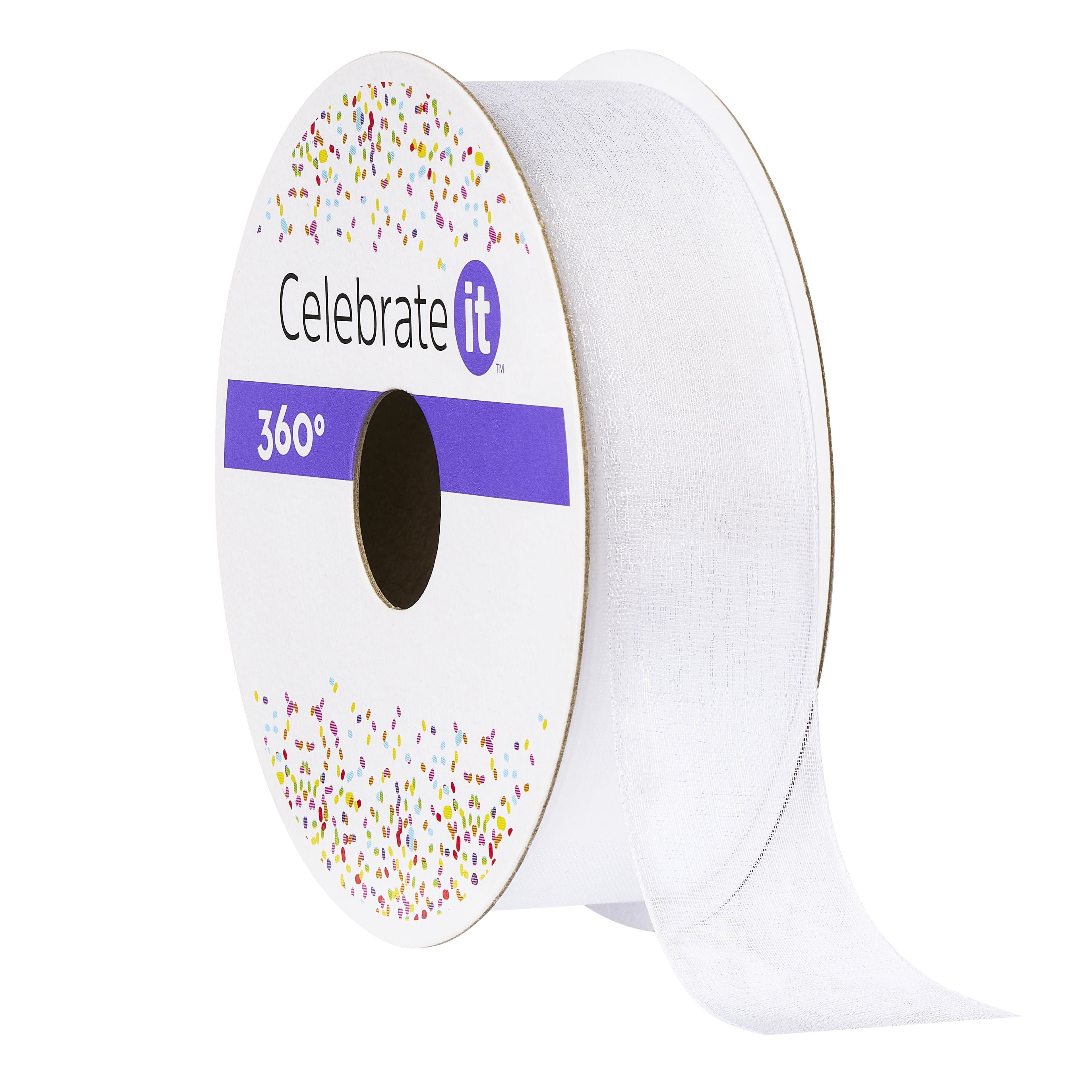 12 Pack: 7/8" x 15yd. White Sheer Ribbon by Celebrate It® 360 ...