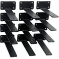 12 Pack - 7 inch Black Hidden L Shelf Bracket (1/5 Inch Thicked) Iron ...