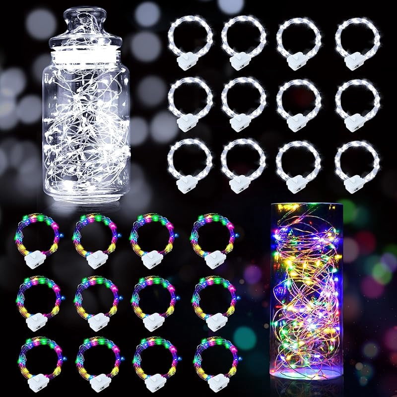 12 Pack 7ft Waterproof LED Fairy Lights - Battery Operated String ...