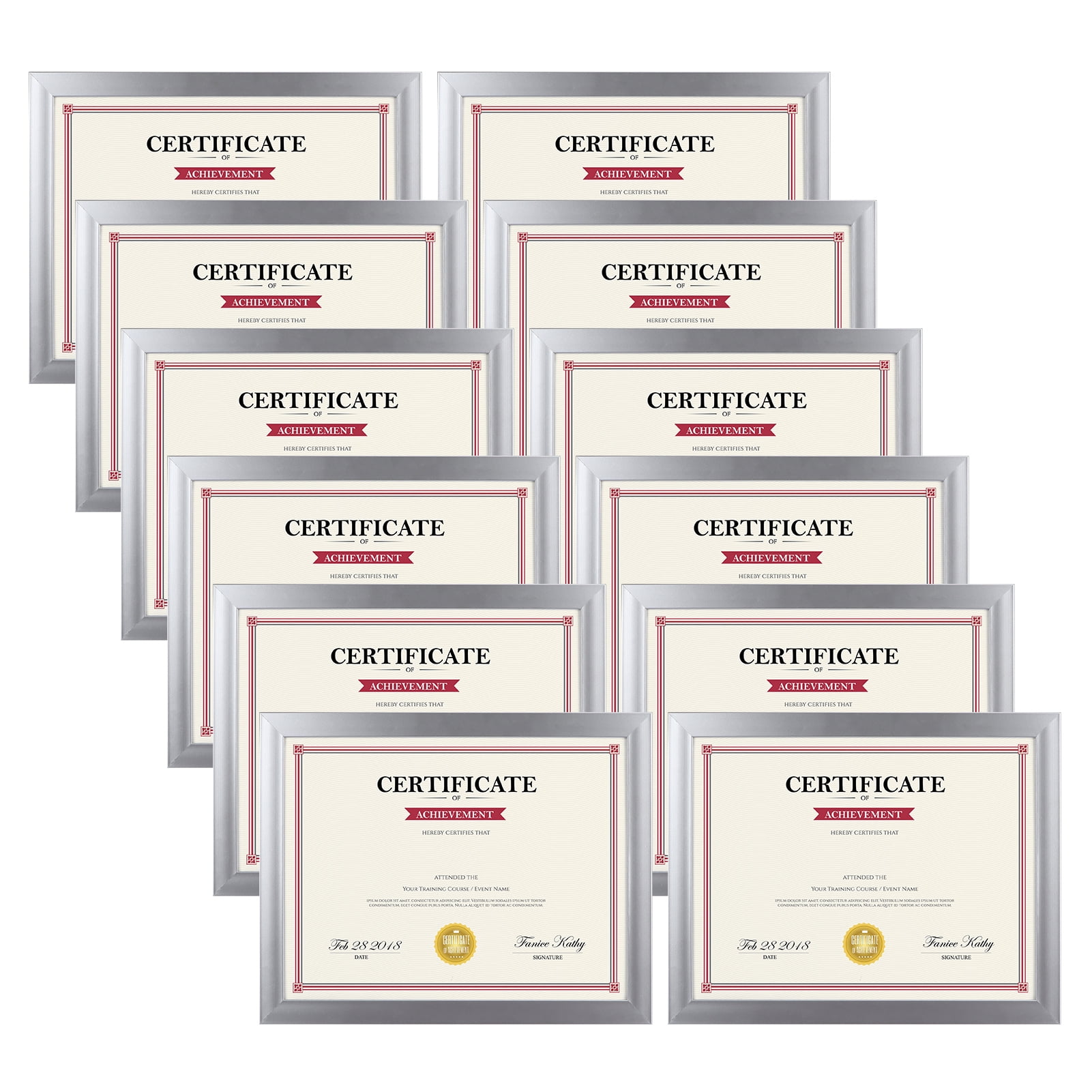 Walmart 12 Pack Silver 8.5x11 Photo Document Frames for Wall, Tabletop ...